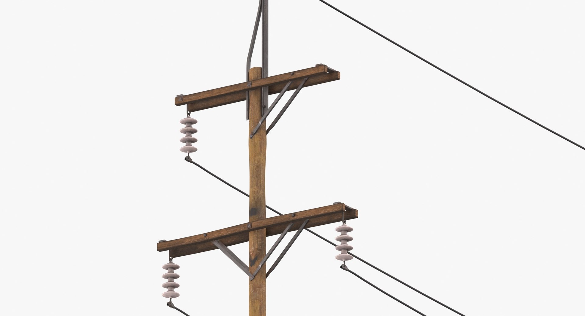 Wooden Power Lines Clean And Dirty 01 3D Model - TurboSquid 1869043