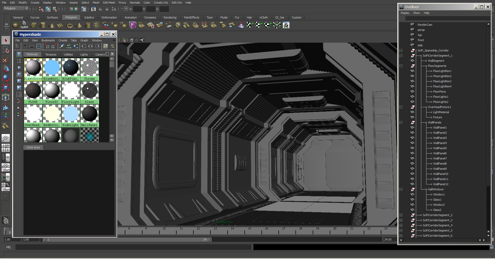 Scene spaceship corridor 3D model - TurboSquid 1352227
