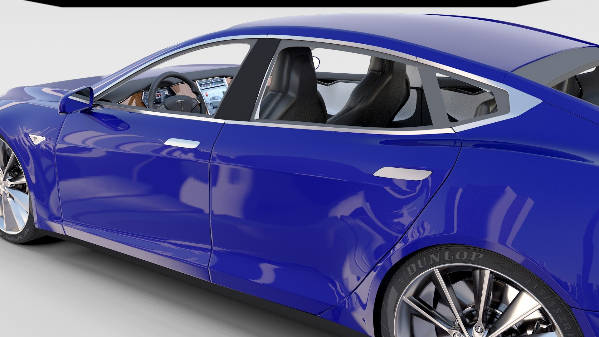 3d Model Tesla S Interior Modeled