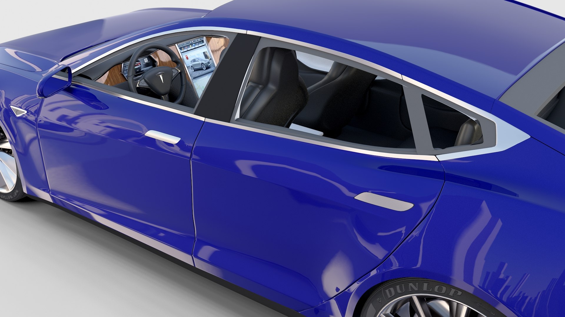 3d Model Tesla S Interior Modeled
