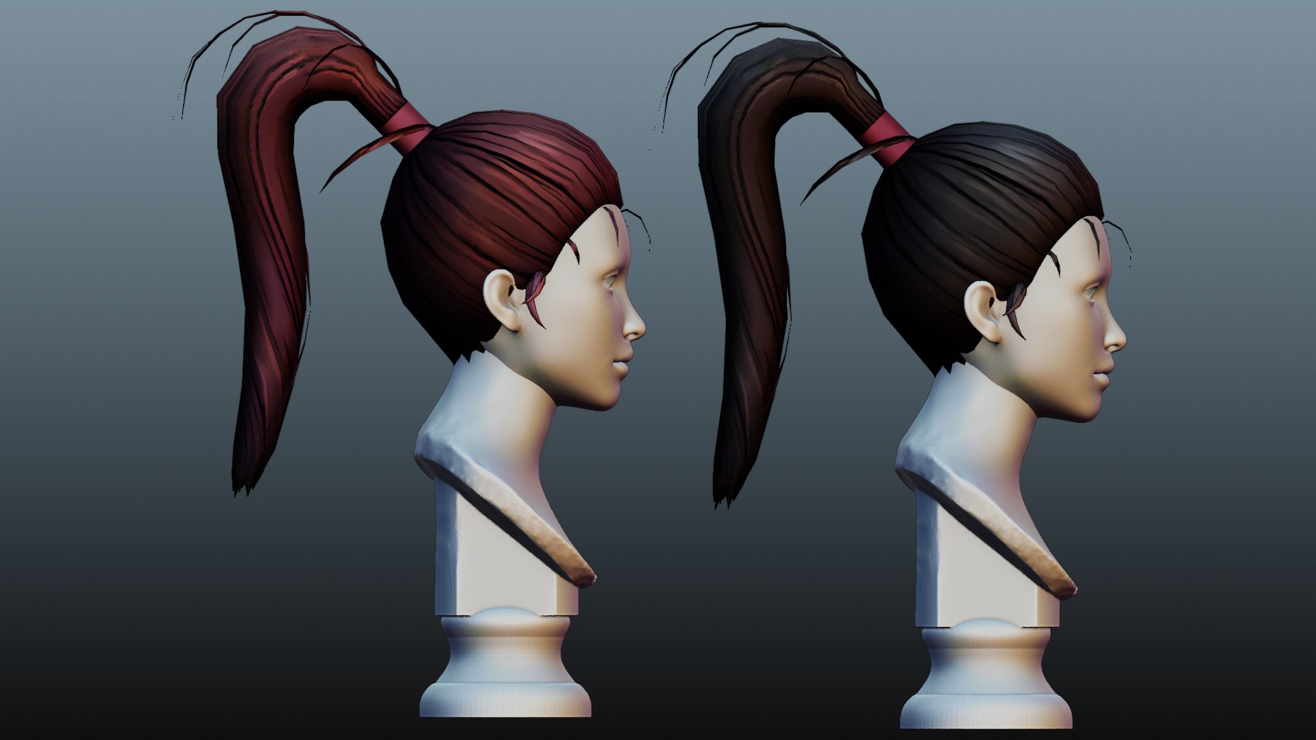 3D Female Hair Low Poly Model - TurboSquid 2079717
