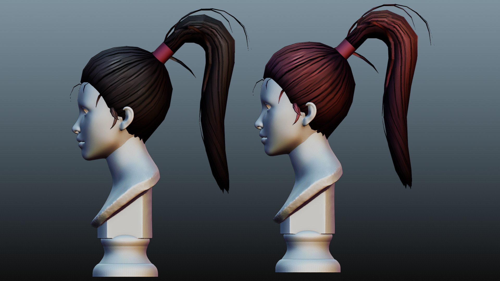 3D Female Hair Low Poly Model - TurboSquid 2079717