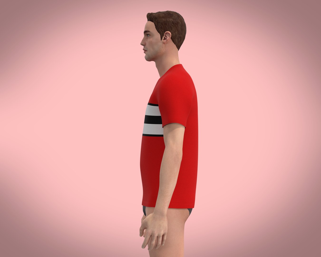 Mens Red T-Shirt 3D Model - TurboSquid 1940537