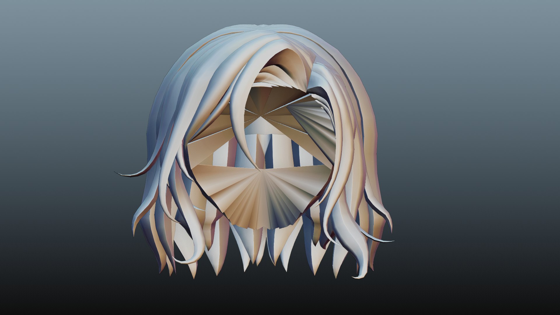3D Female Hair Low Poly 4 Color Model - TurboSquid 2081069