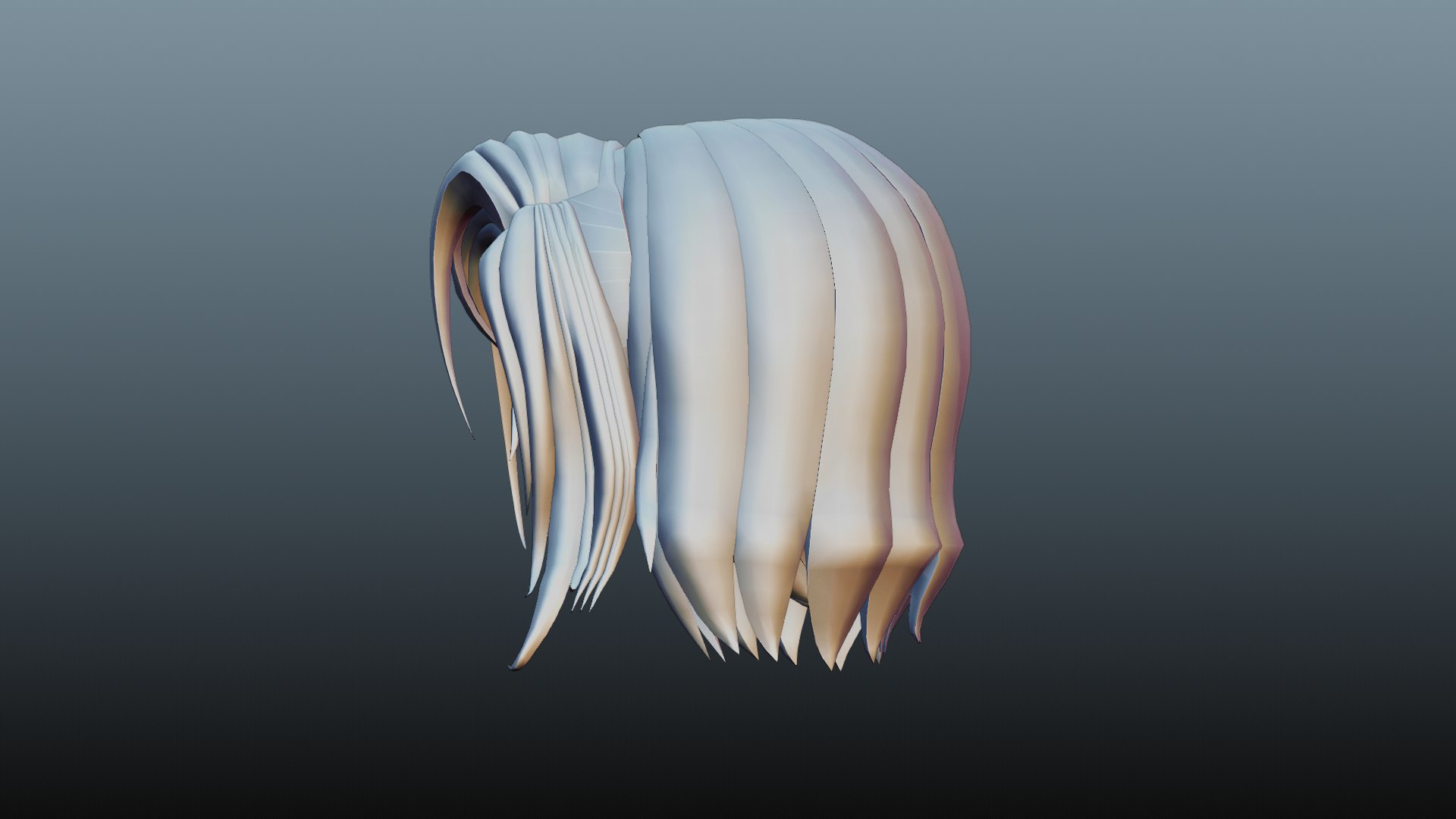 3D Female Hair Low Poly 4 Color Model - TurboSquid 2081069