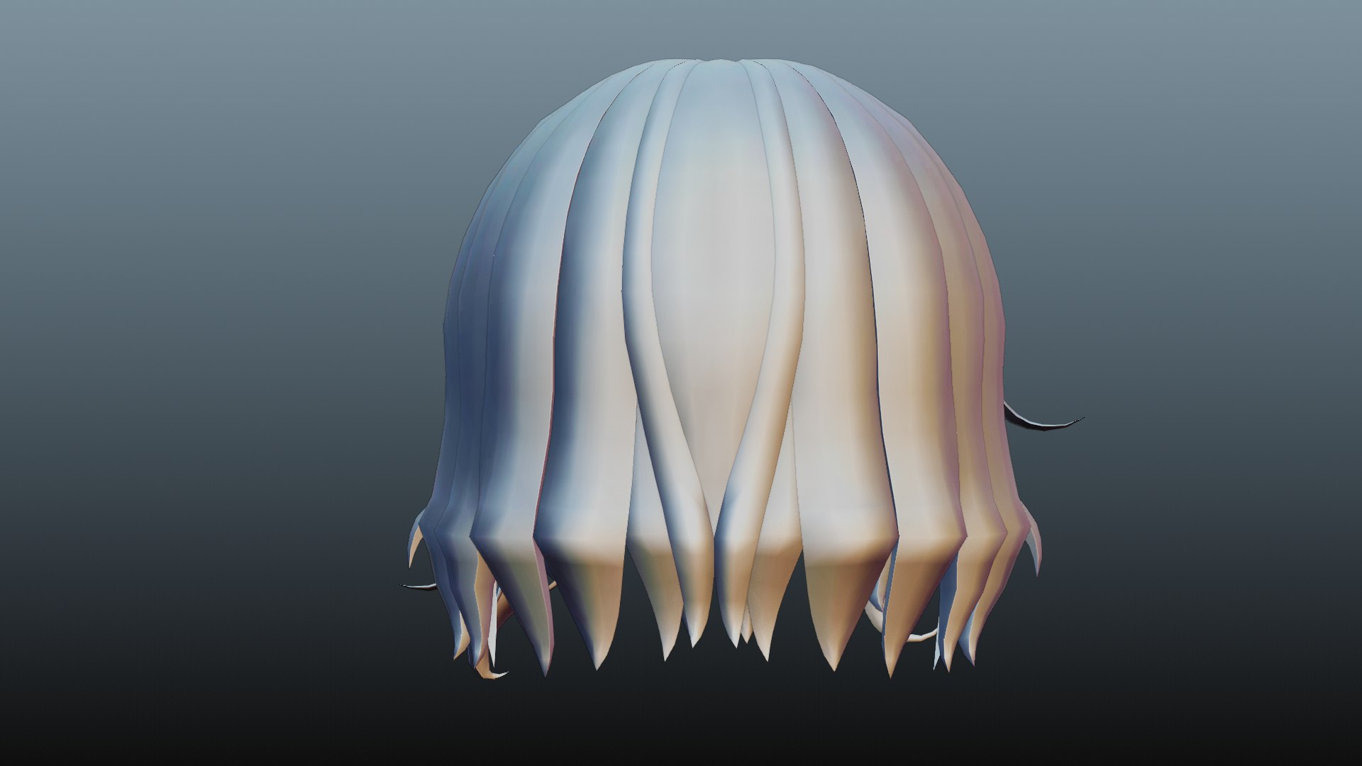 3D Female Hair Low Poly 4 Color Model - TurboSquid 2081069