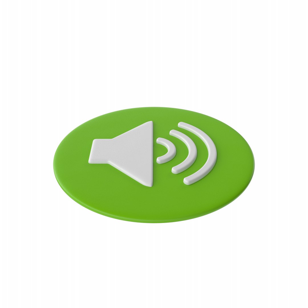 Sound Icon Green White 3D Model - TurboSquid 2316669