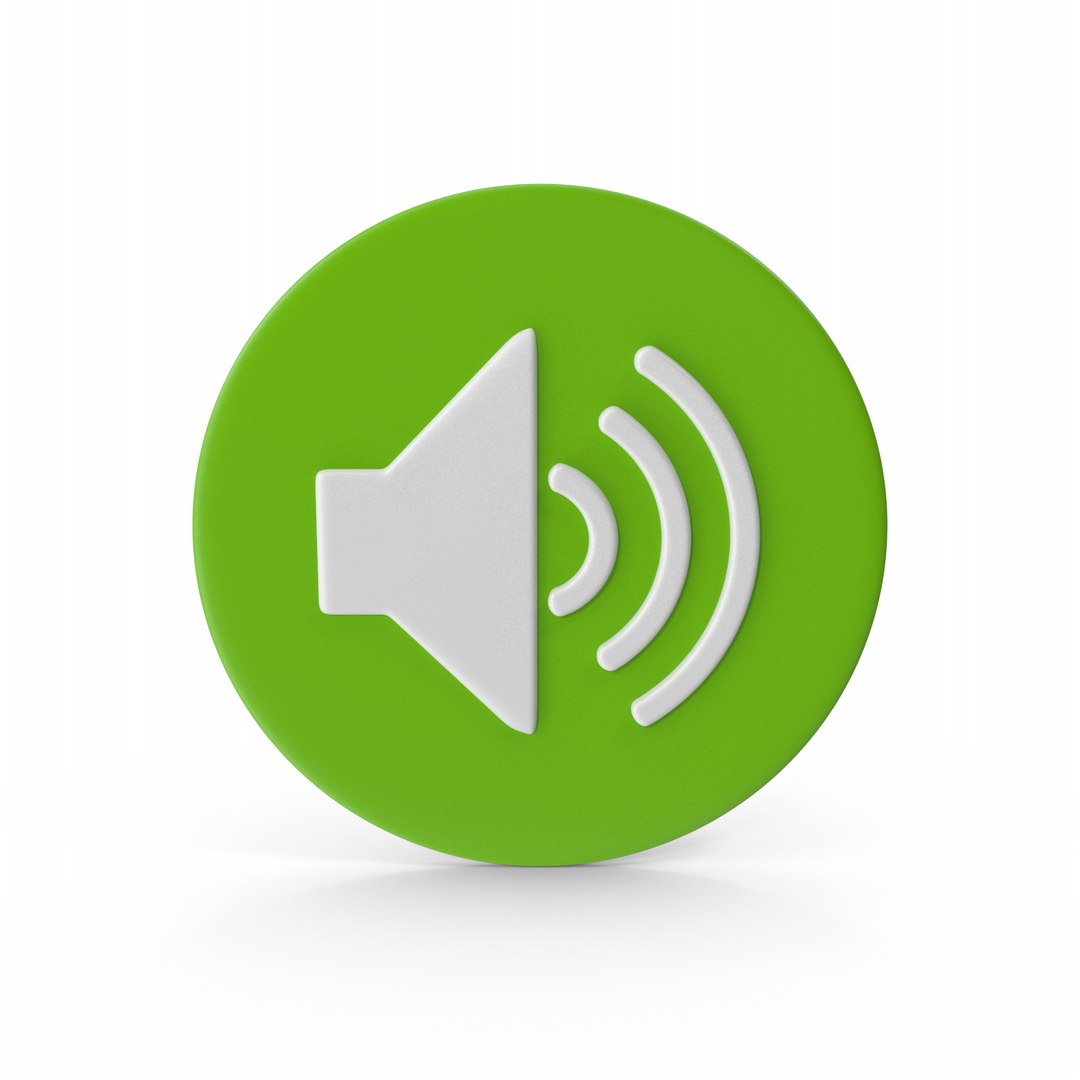 Sound Icon Green White 3D Model - TurboSquid 2316669