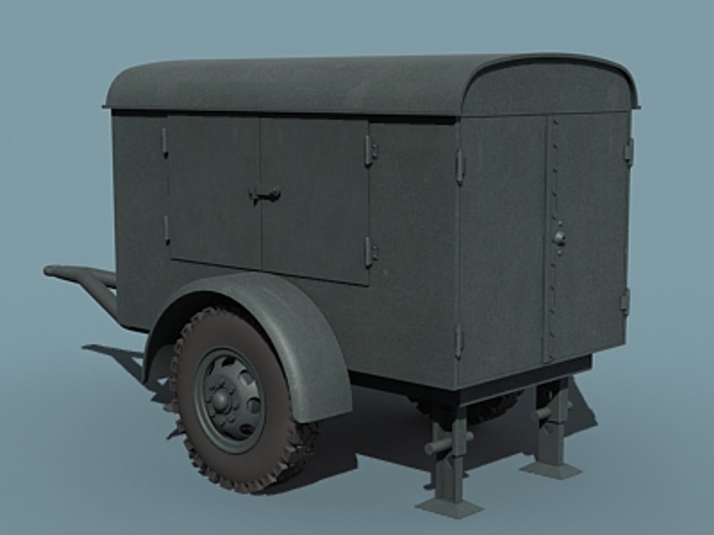 V-2 Rocket Support Vehicle 3d Model