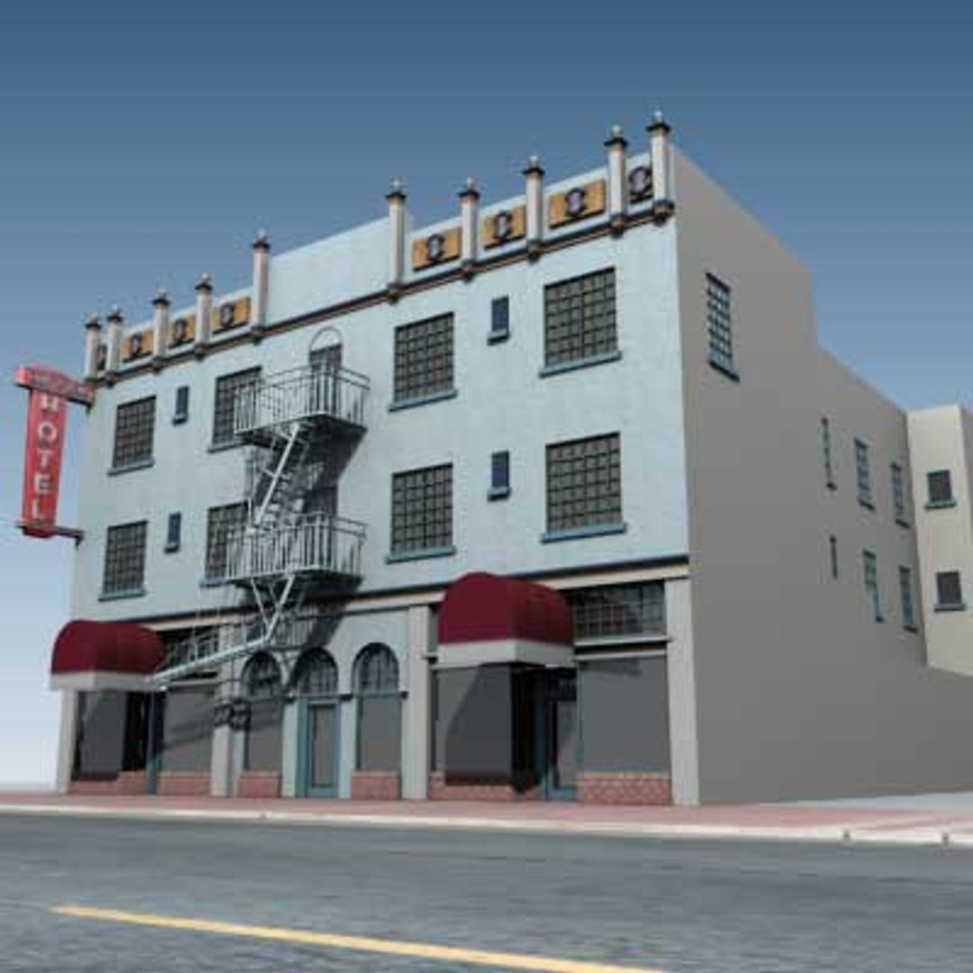 old hotel building 3d model