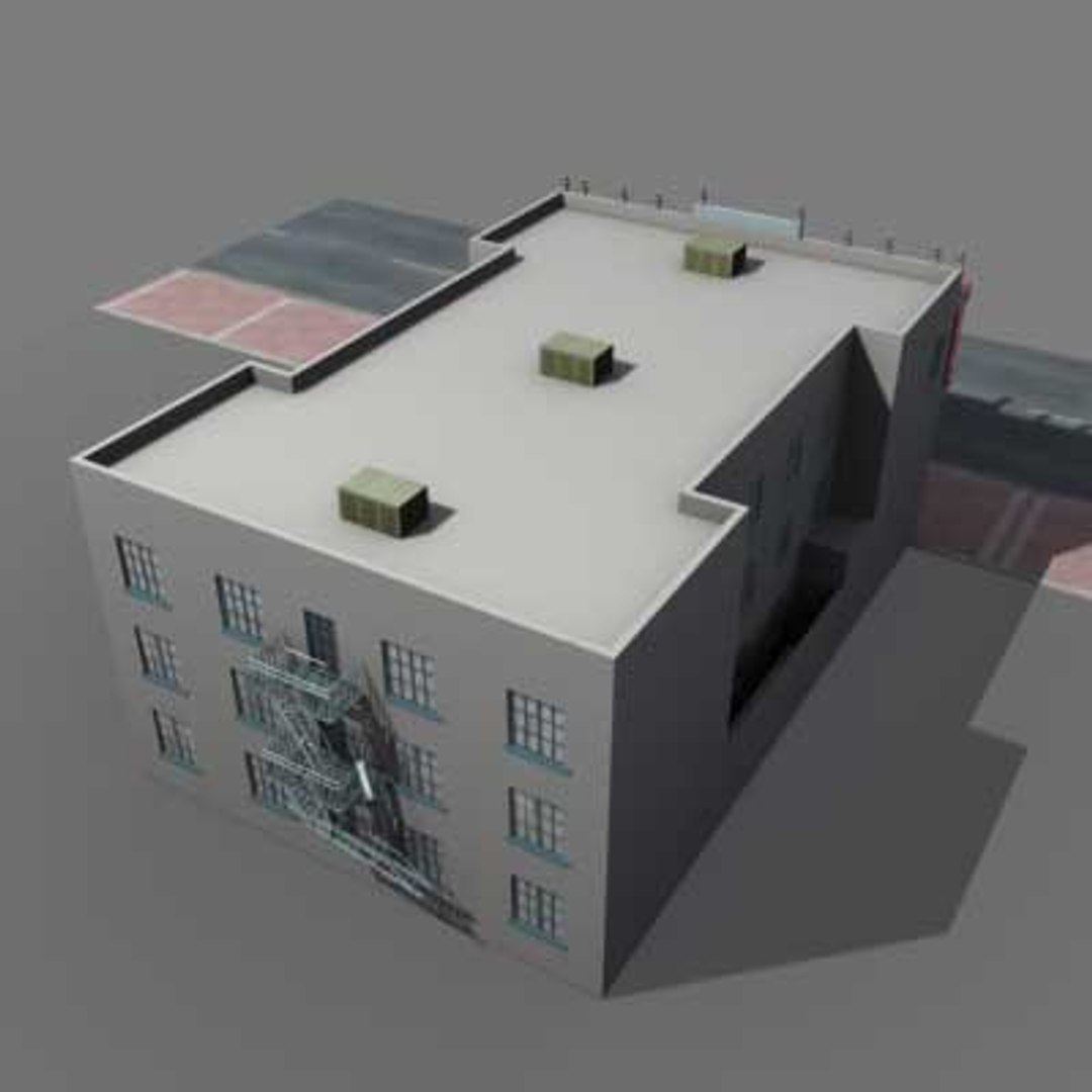 old hotel building 3d model