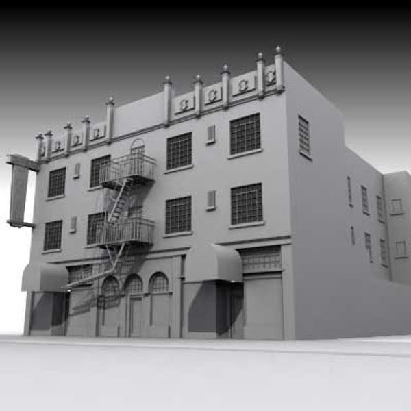 old hotel building 3d model