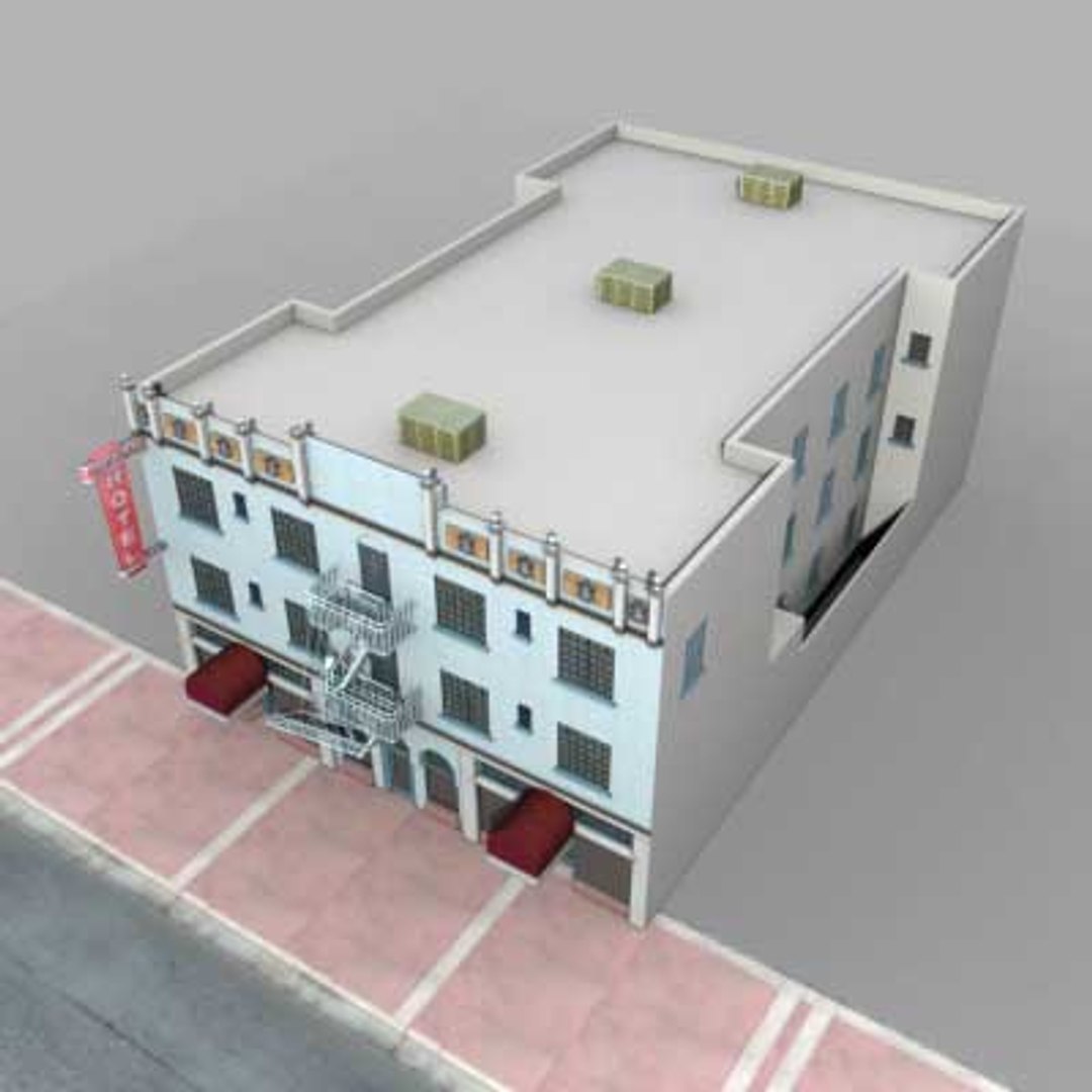 old hotel building 3d model