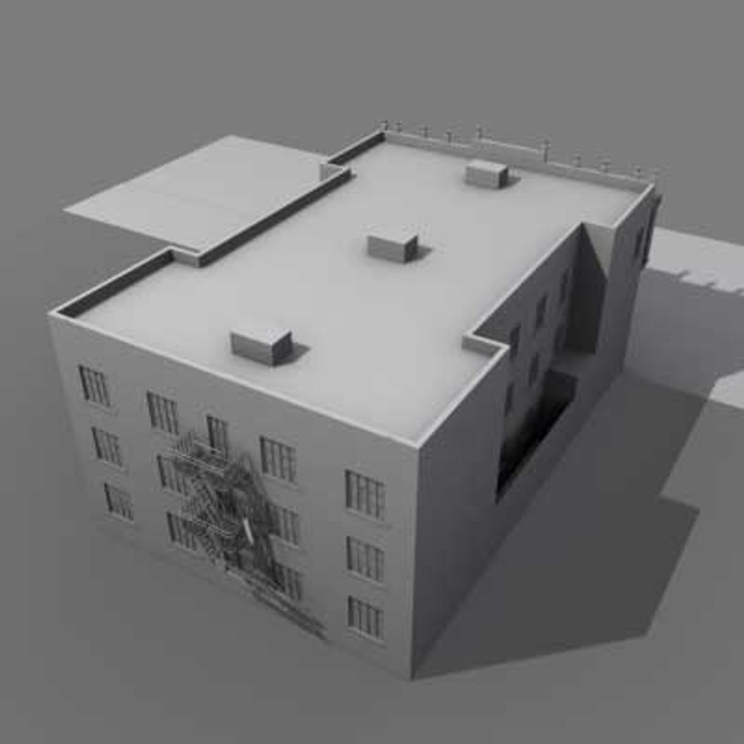 old hotel building 3d model