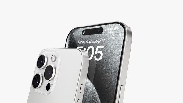 modelo 3d iPhone 15 Pro Blanco Titanio - TurboSquid 2133402