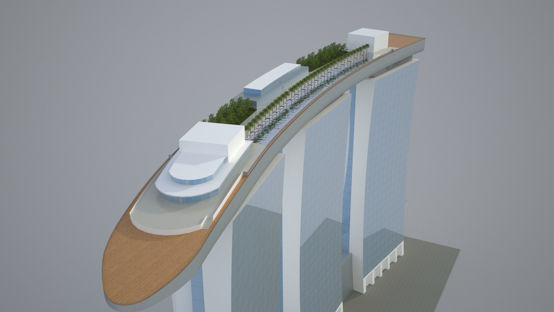 Realistic Marina Bay Sands 3D Model - TurboSquid 1306859