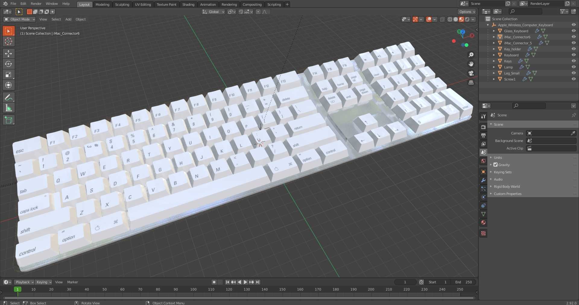 3D Apple Wireless Computer Keyboard Model - TurboSquid 2208606