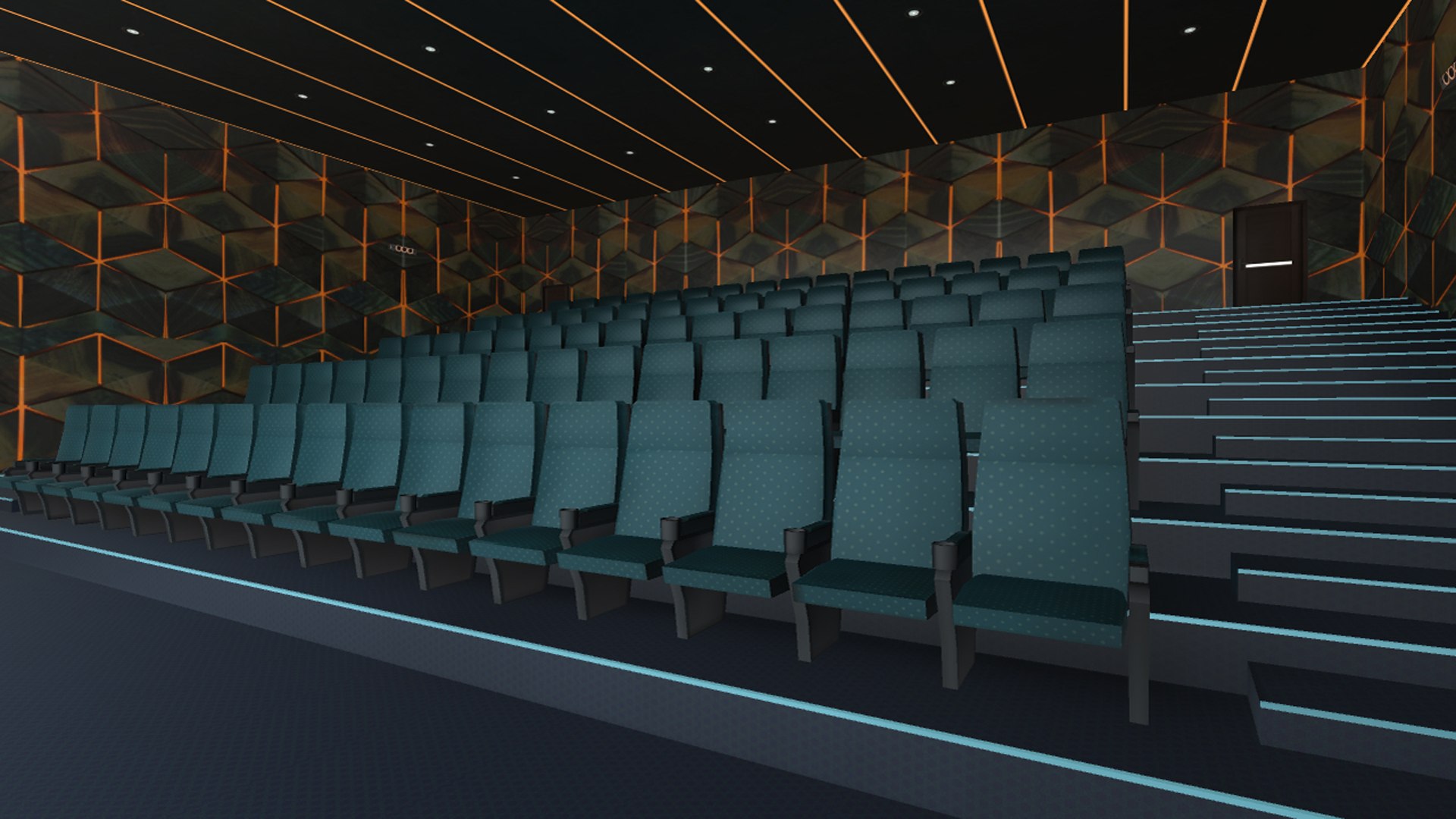 3D Modern Cinema Halls 4 Scenes Model - TurboSquid 2394746