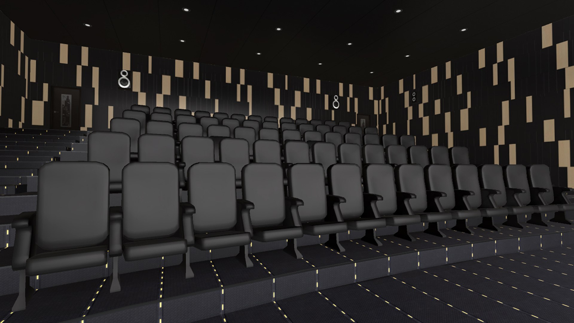 3D Modern Cinema Halls 4 Scenes Model - TurboSquid 2394746