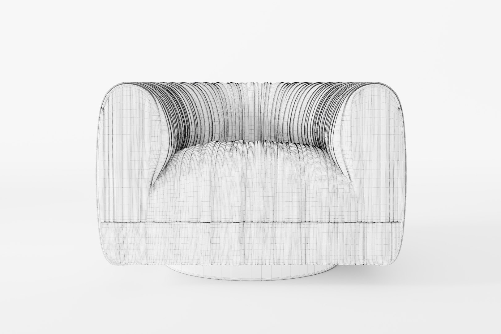 3D Maia Ruched Swivel Armchair Model - TurboSquid 1207390