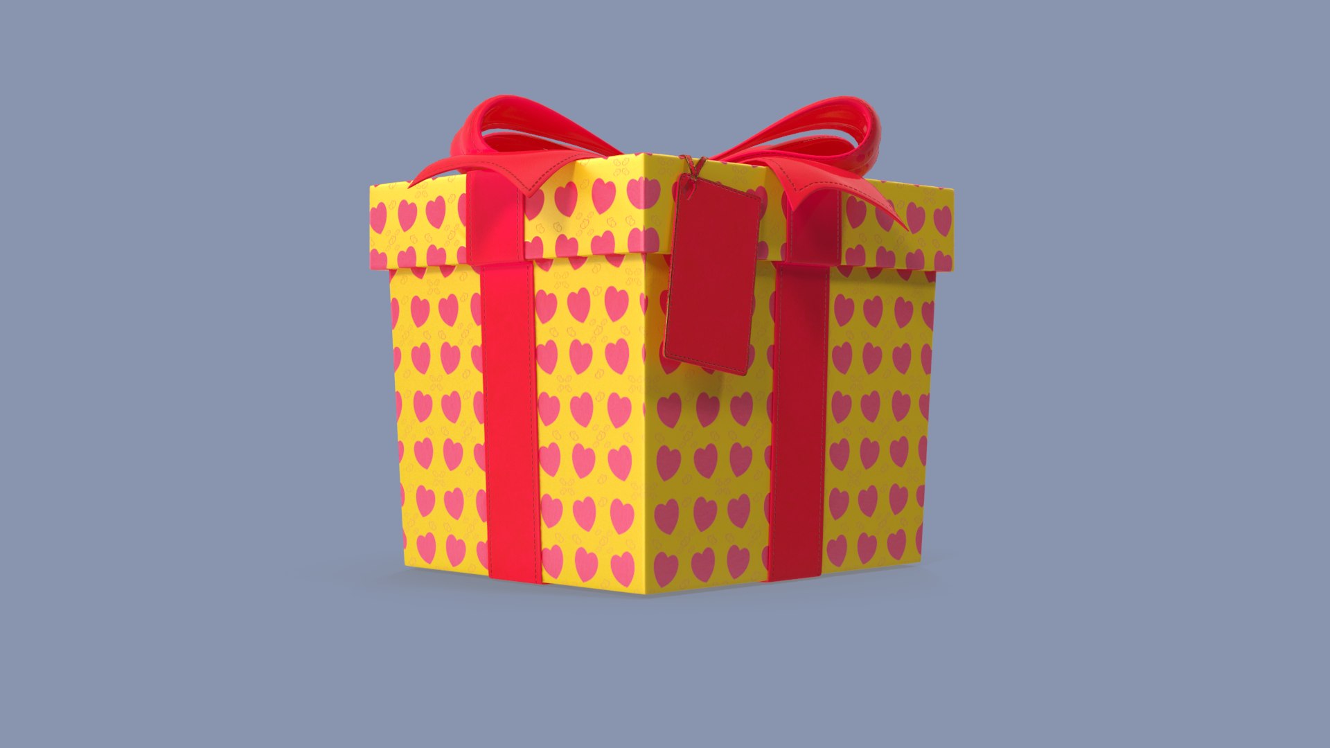 Gift Box Cube Label Yellow 3D Model - TurboSquid 1744667