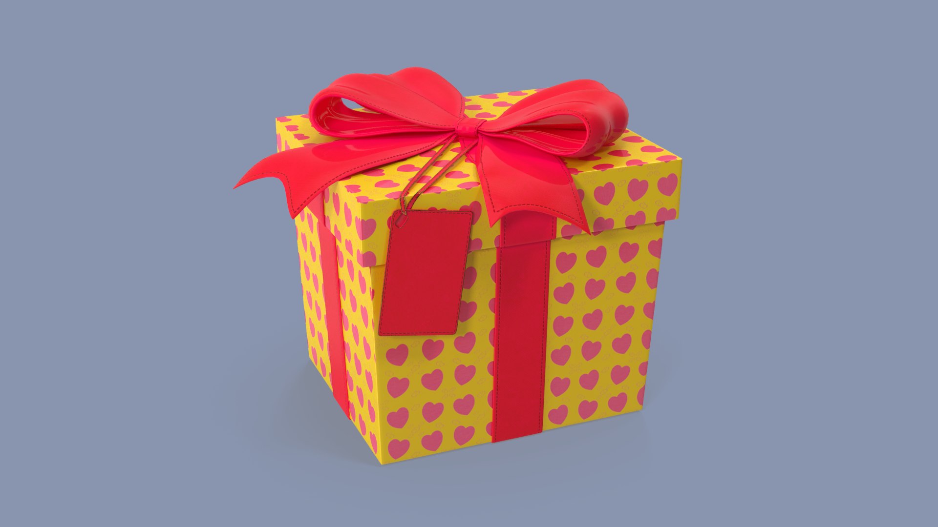 Gift Box Cube Label Yellow 3D Model - TurboSquid 1744667