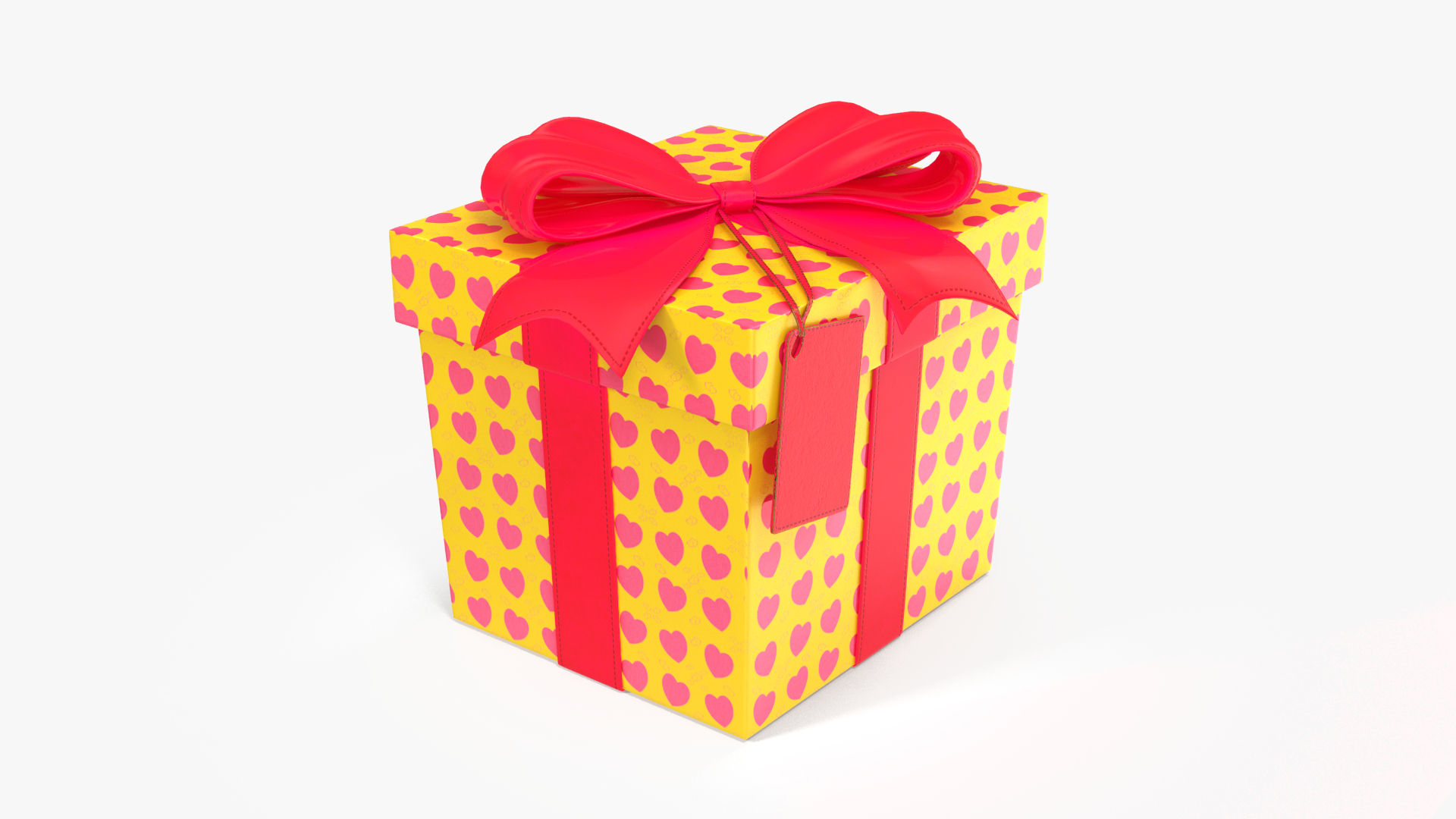 Gift Box Cube Label Yellow 3D Model - TurboSquid 1744667