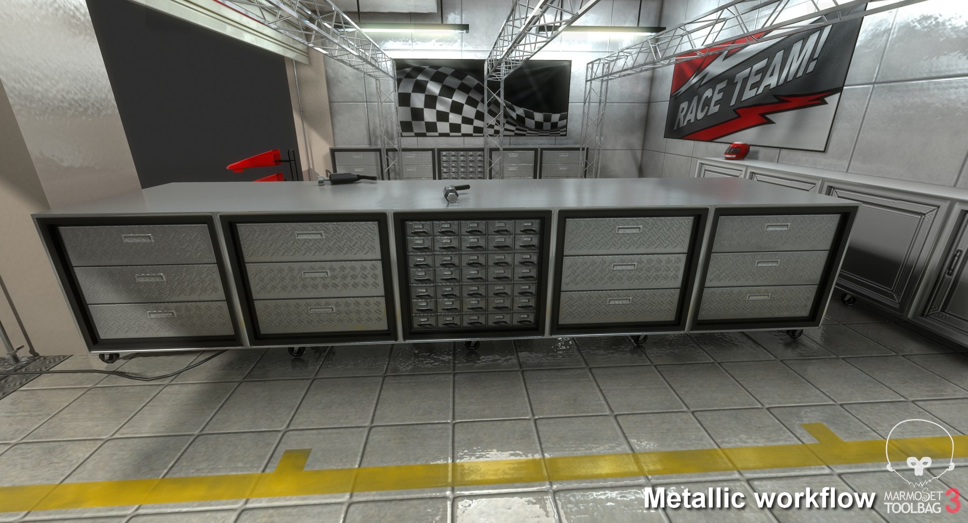 Low-poly race track pit 3D model - TurboSquid 1367523