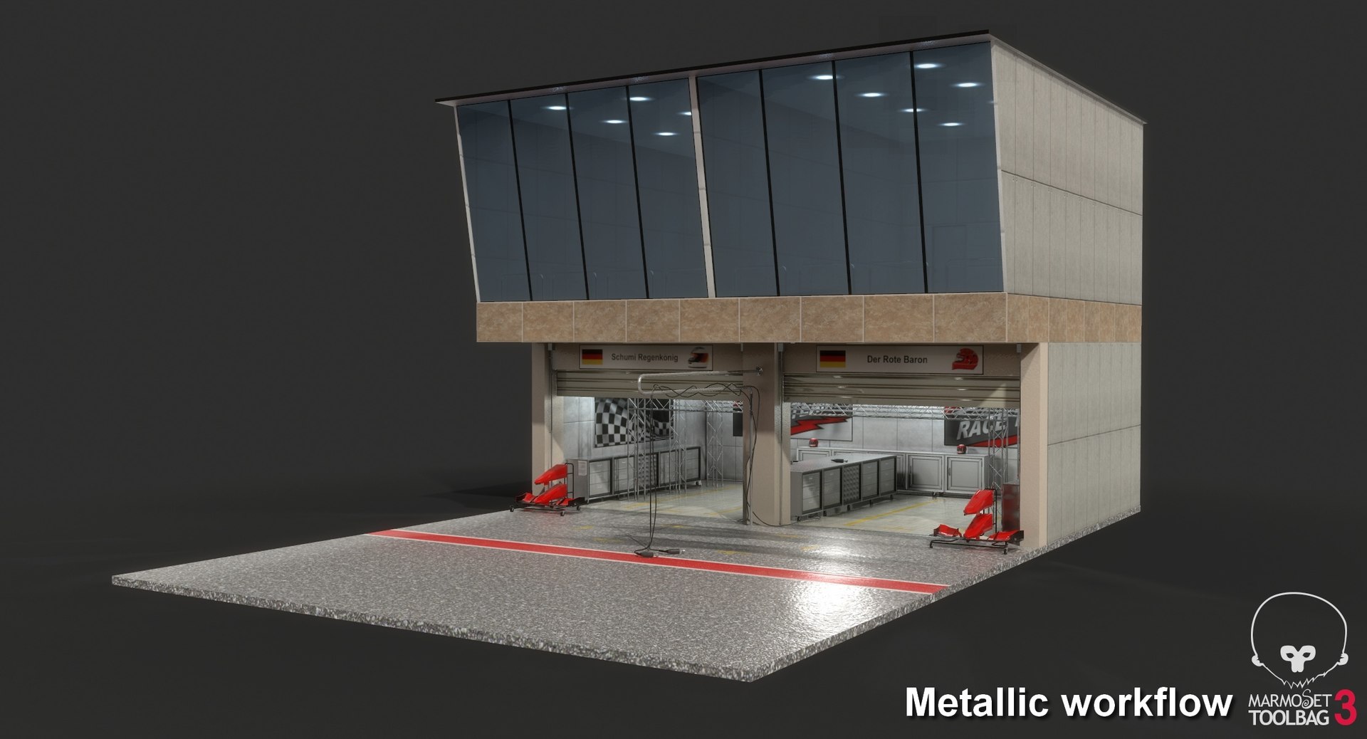 Low-poly Race Track Pit 3D Model - TurboSquid 1367523