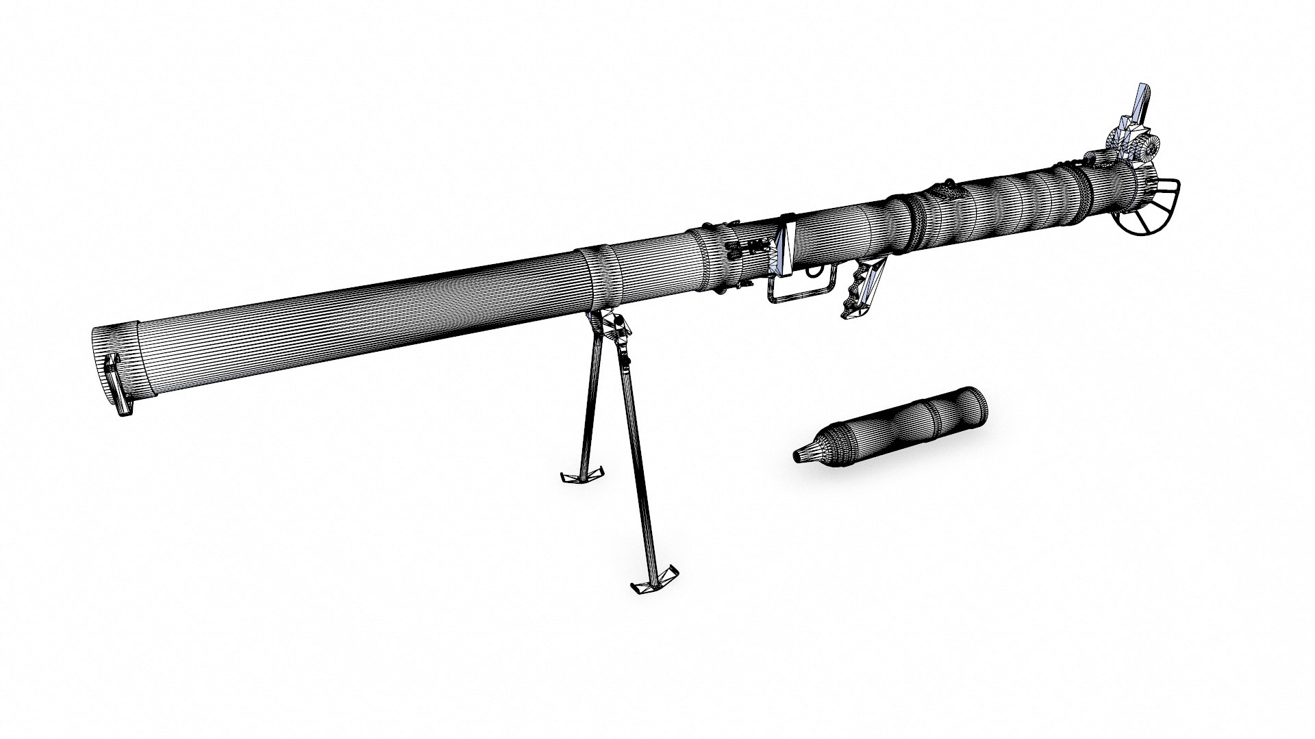 Type 4 70 Mm AT Rocket Launcher Low-poly PBR 3D Model - TurboSquid 2351860