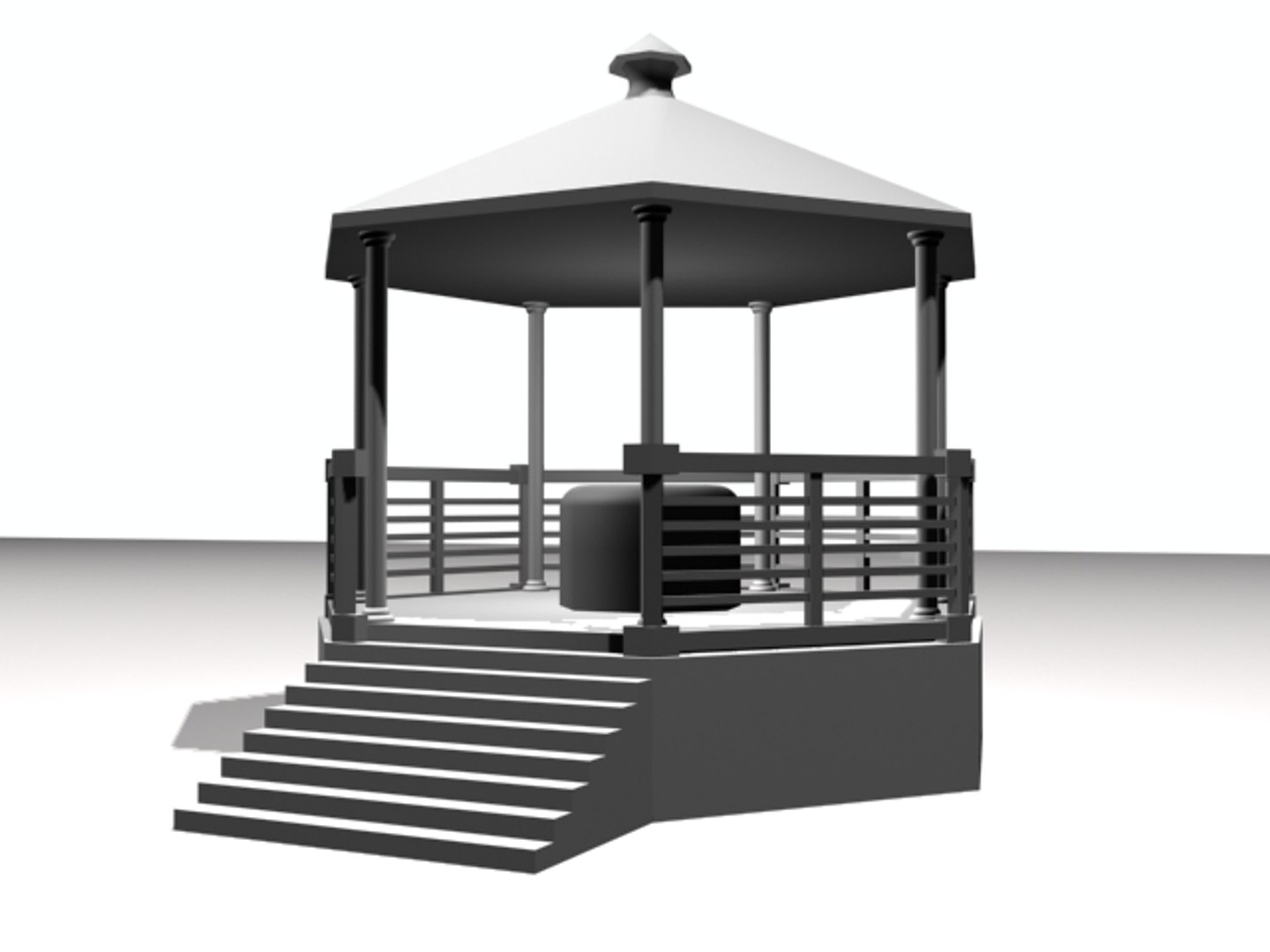 Gazebo Columns 3d 3ds