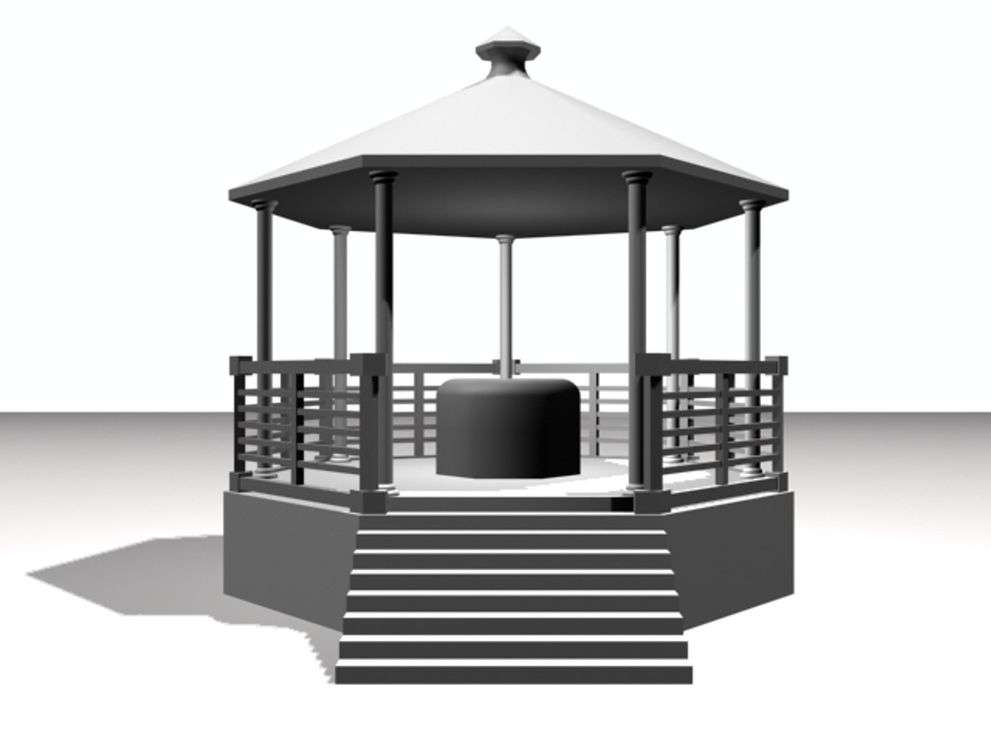 Gazebo Columns 3d 3ds