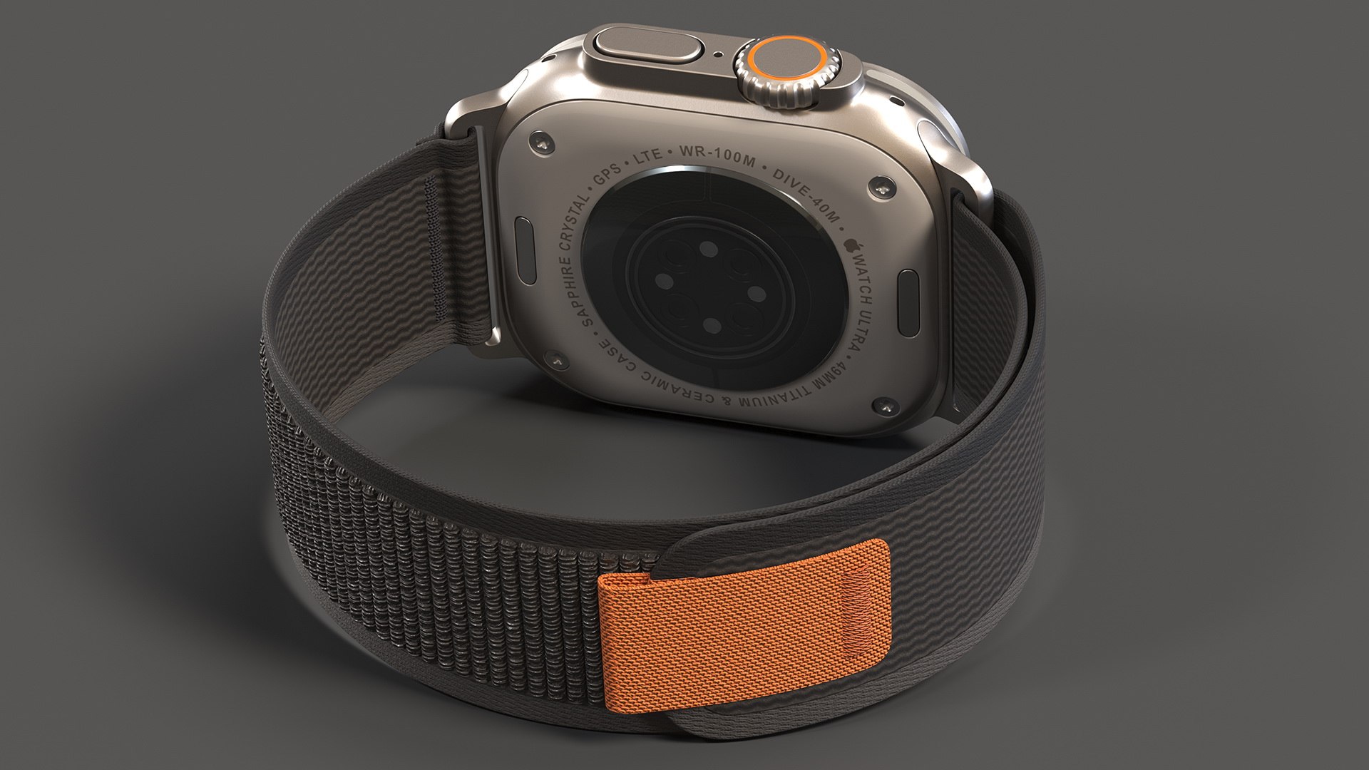Apple Watch Ultra Trail Loop Black-Gray 3D - TurboSquid 1984129