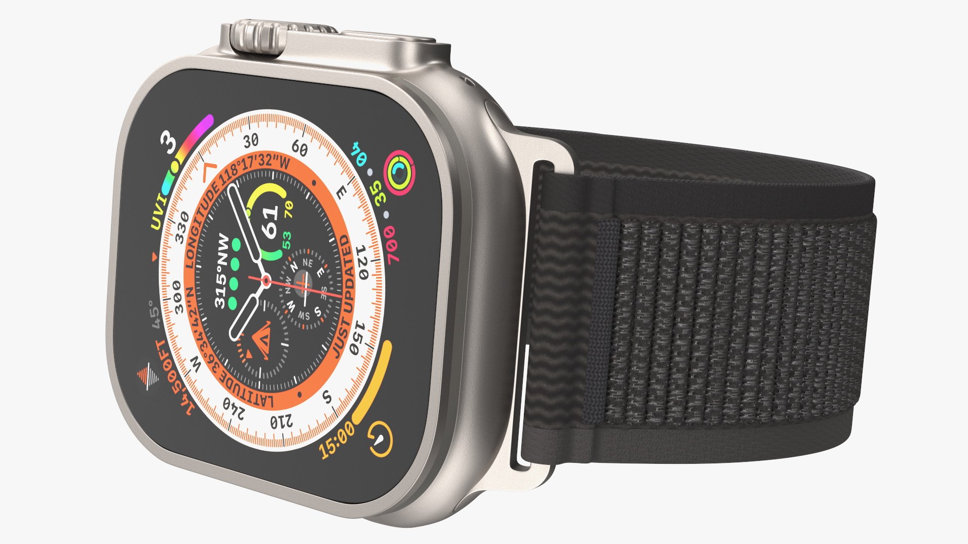 Apple Watch Ultra Trail Loop Black-Gray 3D - TurboSquid 1984129