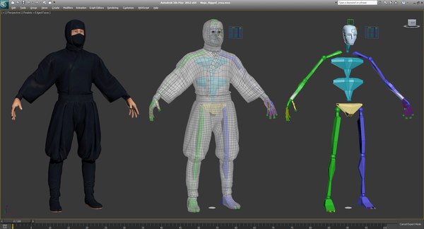Ninja rigged 3D - TurboSquid 1151640