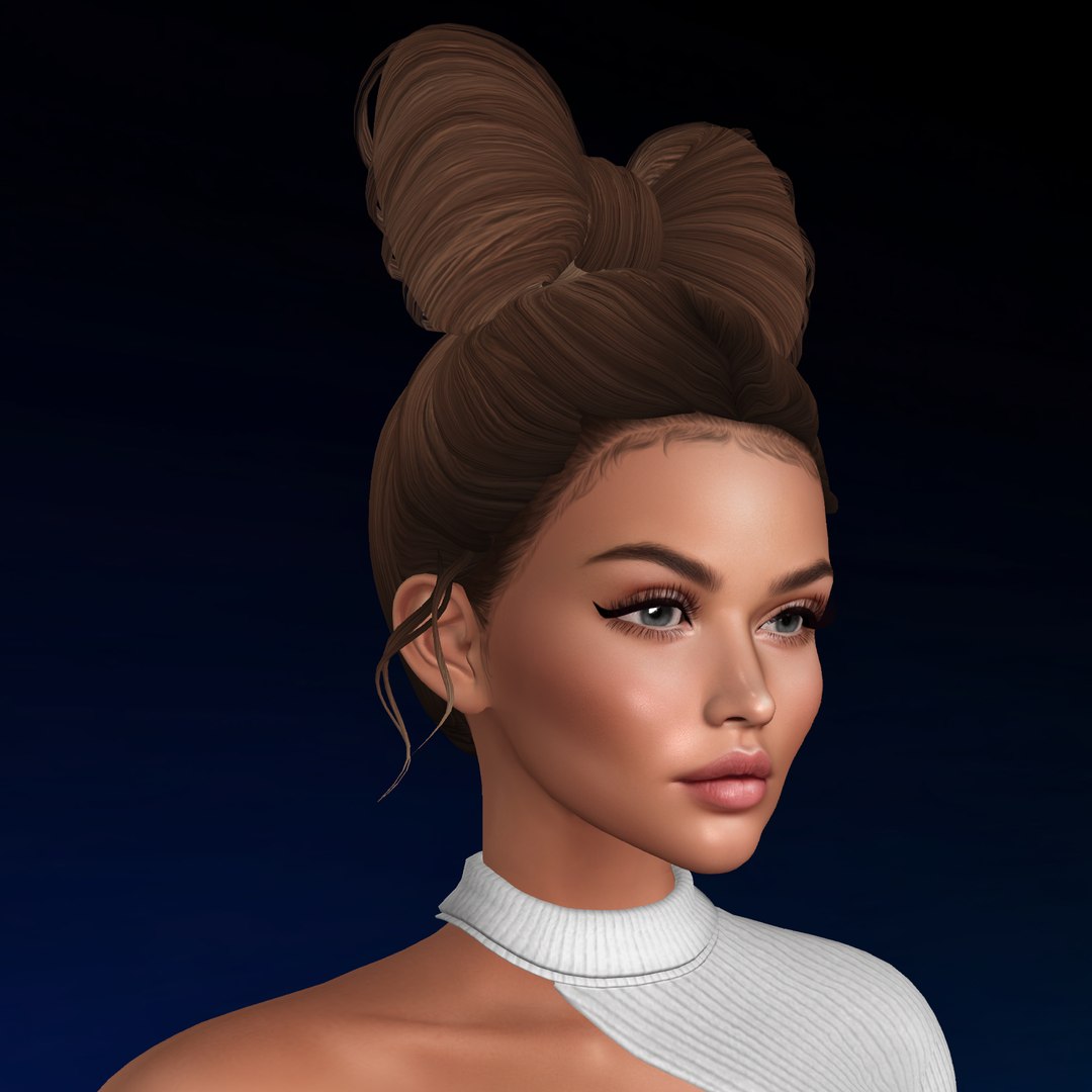 Hairstyle Secondlife 3D Model - TurboSquid 1650520