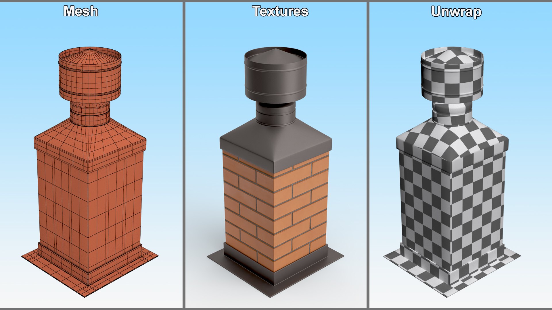 3D Masonry Fireplace Chimney Model - TurboSquid 2046631