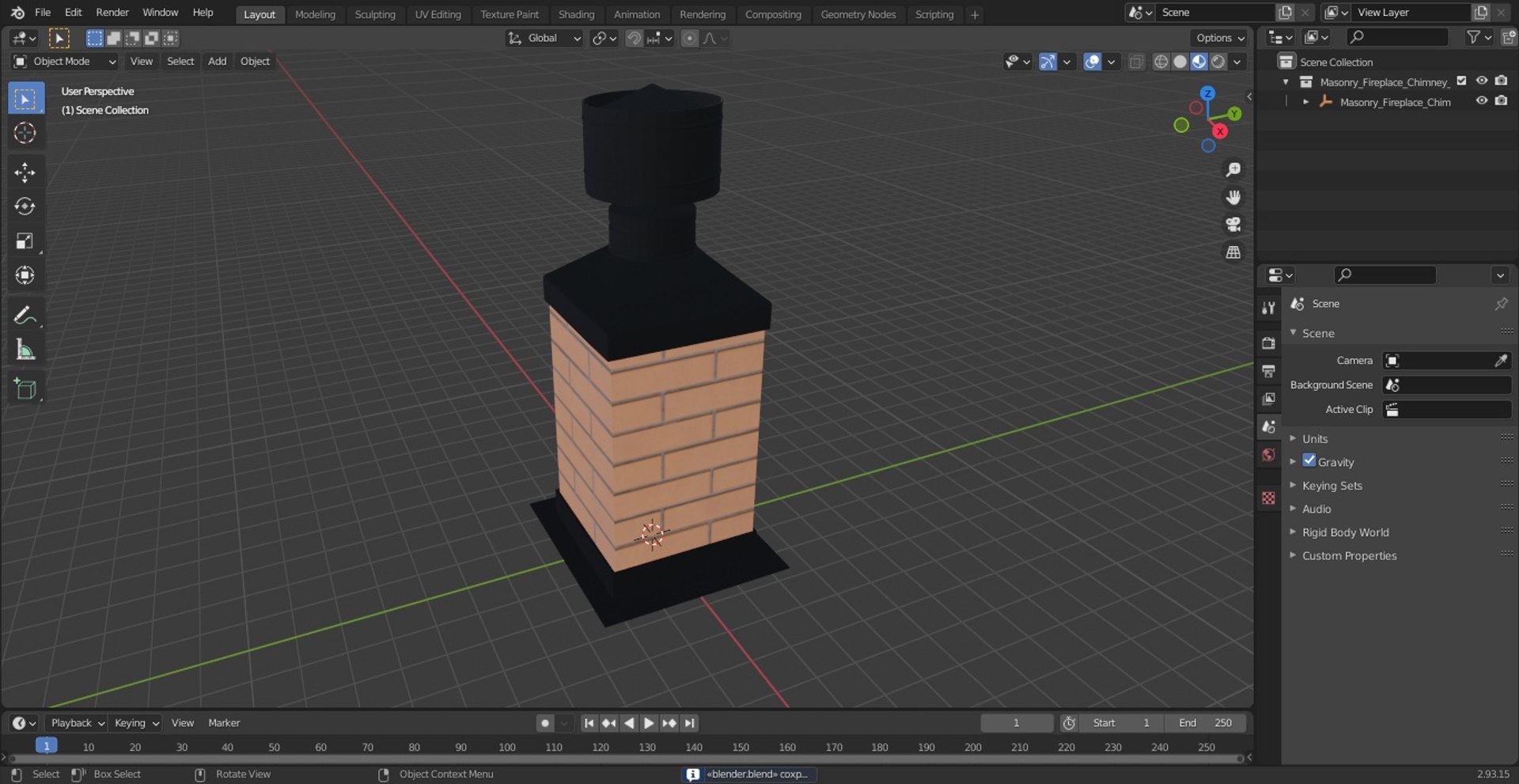 3D Masonry Fireplace Chimney Model - TurboSquid 2046631