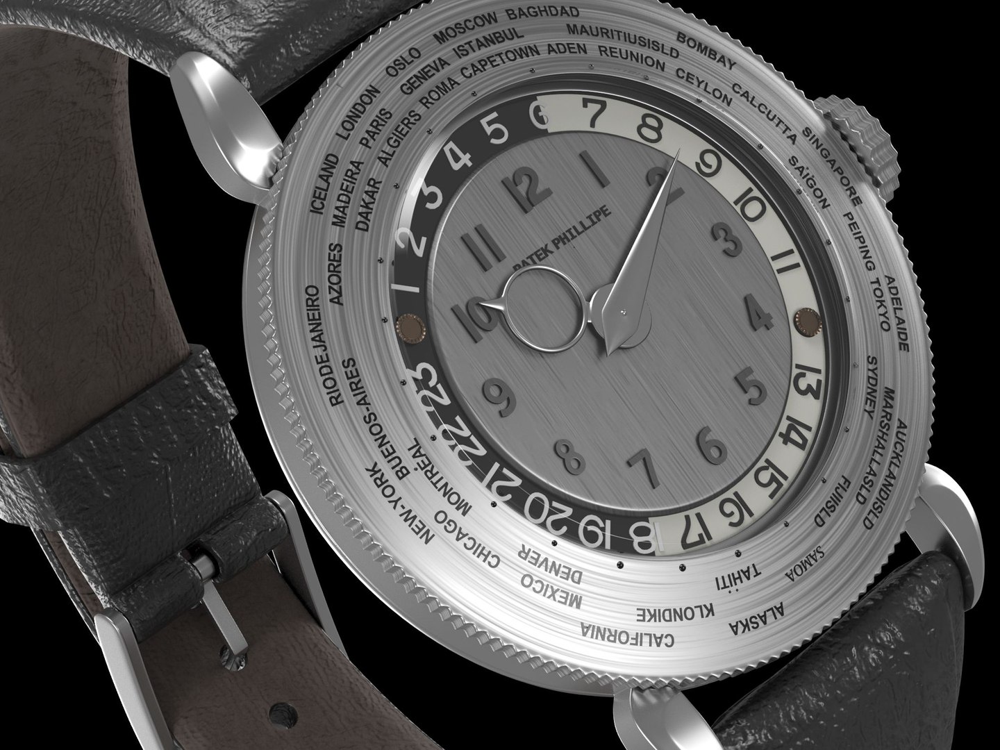3D Patek Philippe Platinum World Time 1415 Model - TurboSquid 1925816