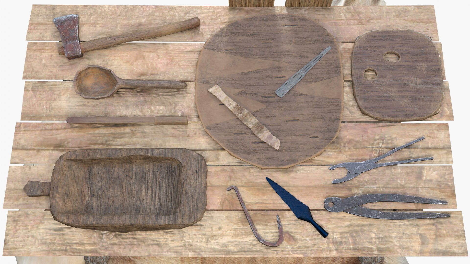 3D Household Items Of The Middle Ages - 15 Pieces - TurboSquid 2013442