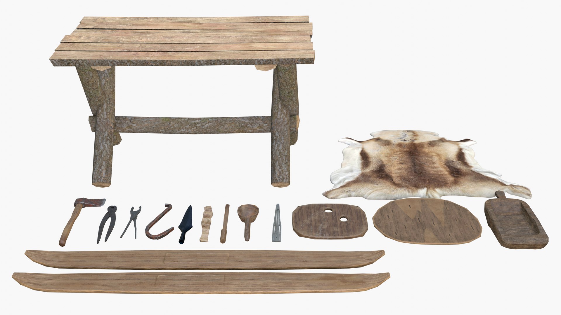 3D Household Items Of The Middle Ages - 15 Pieces - TurboSquid 2013442