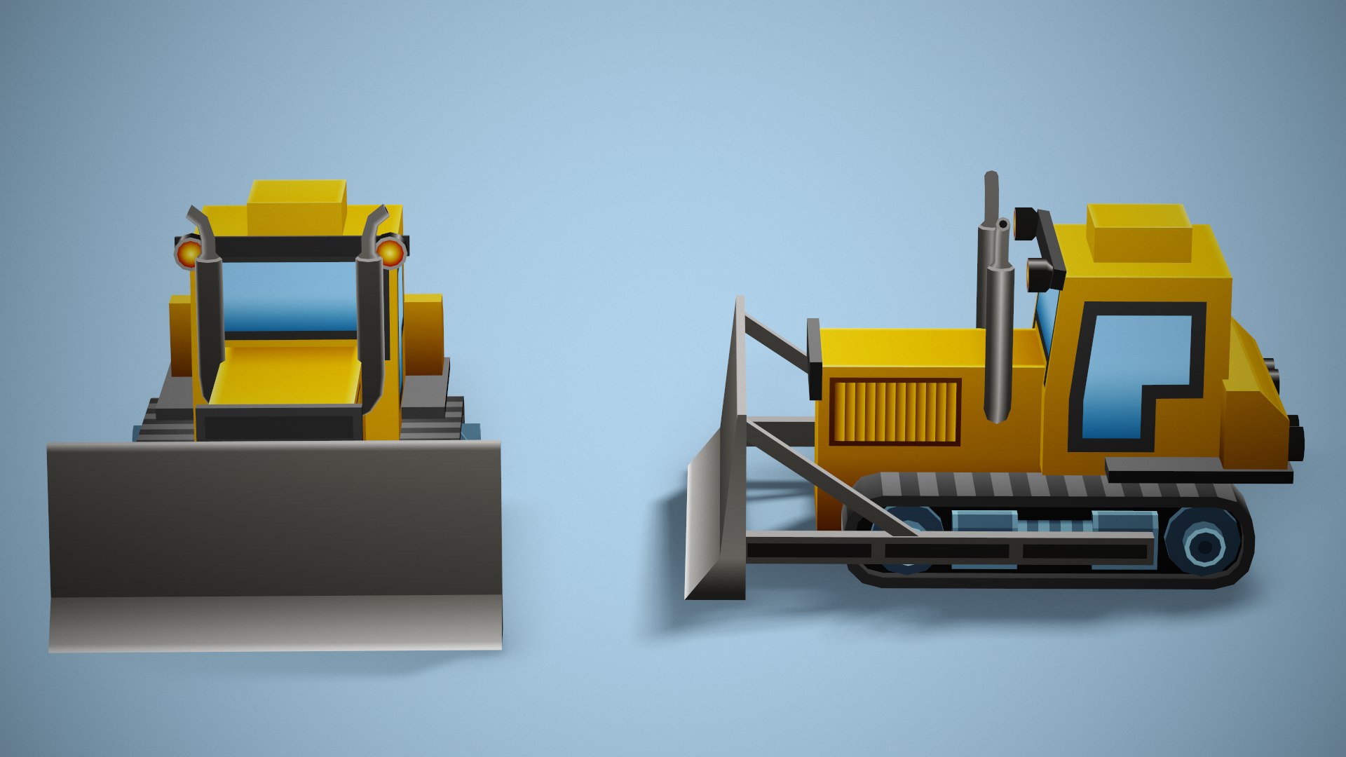 Stylized Bulldozer - Low Poly Game Ready 3D Model - TurboSquid 1985685