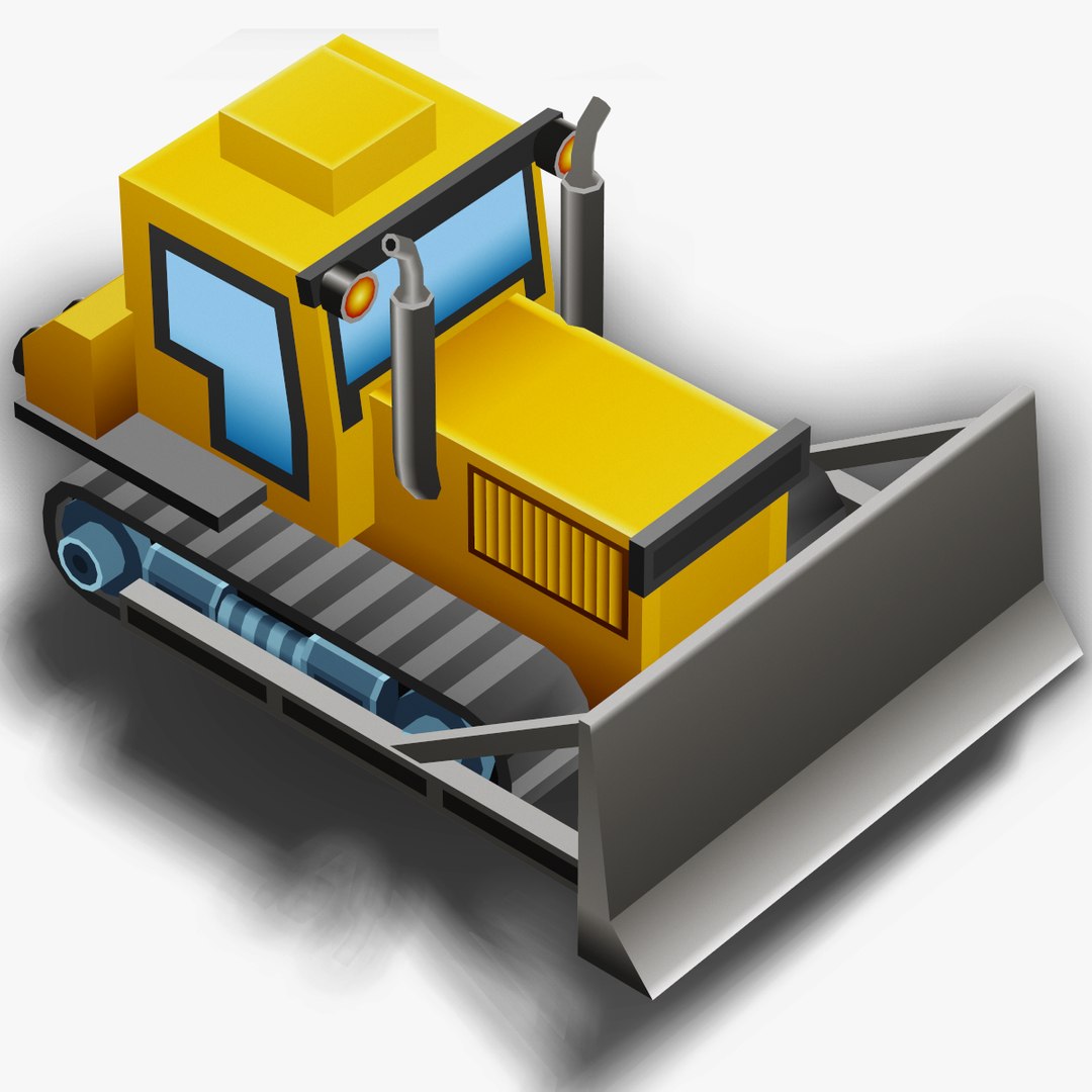 Stylized Bulldozer - Low Poly Game Ready 3D Model - TurboSquid 1985685