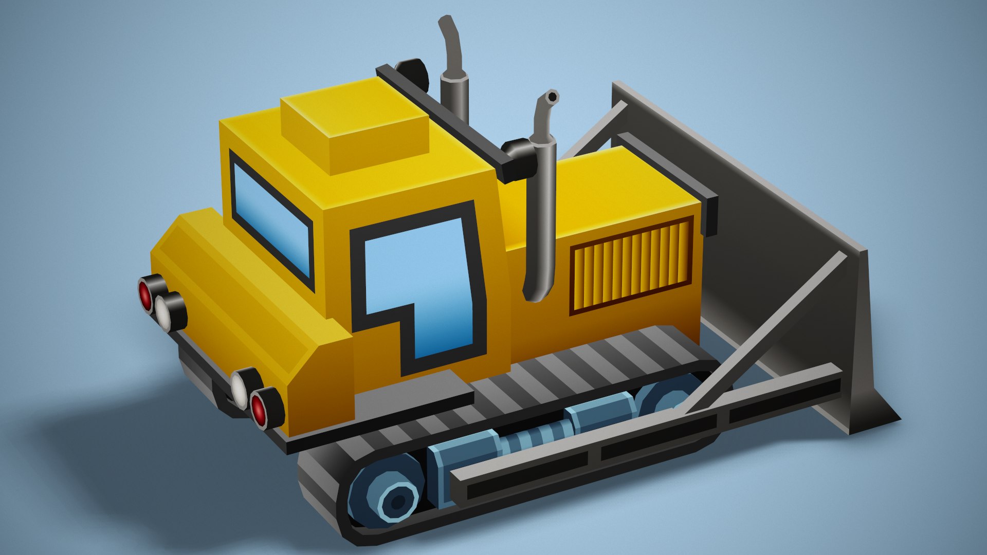 Stylized Bulldozer - Low Poly Game Ready 3D Model - TurboSquid 1985685