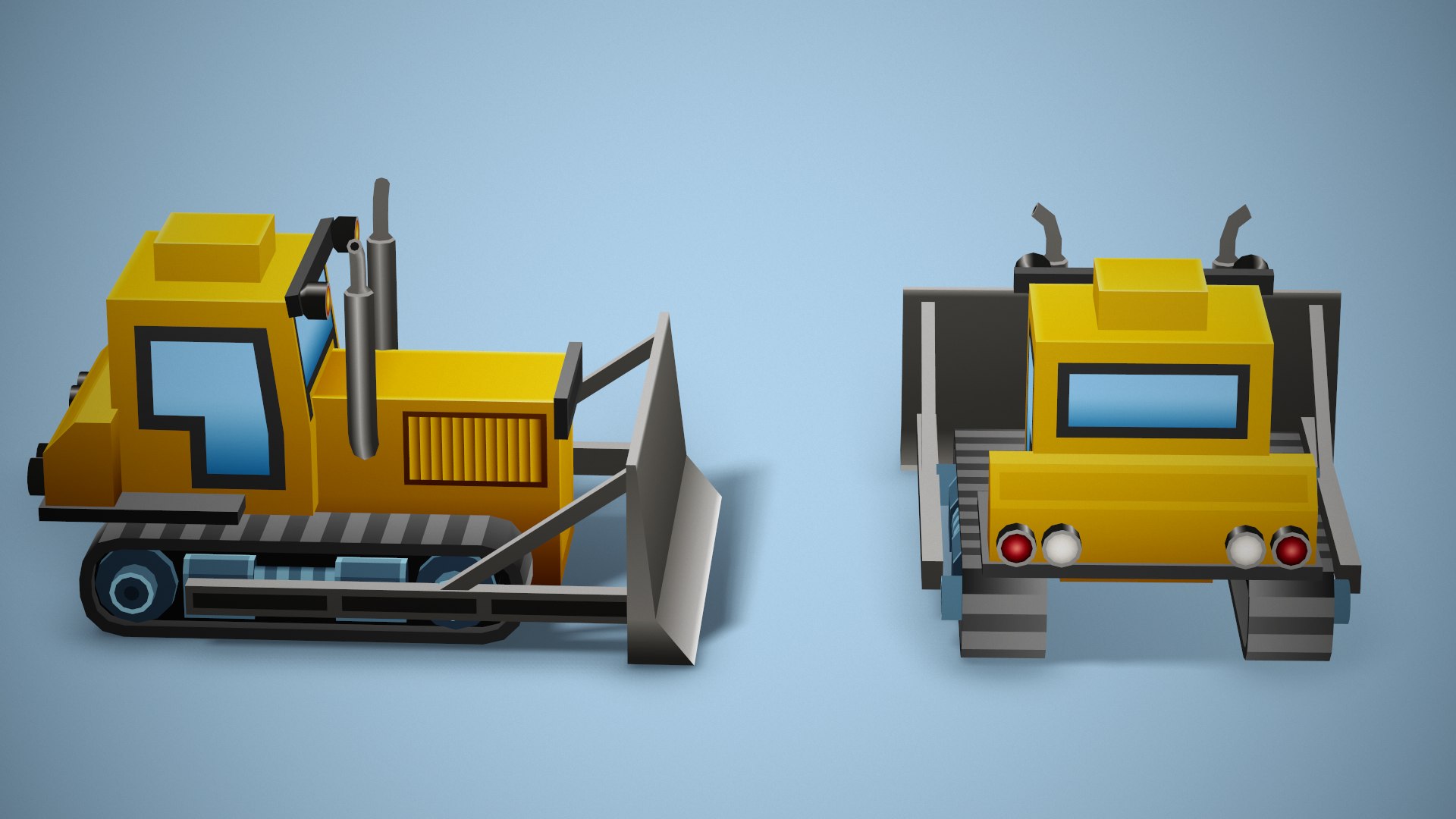 Stylized Bulldozer - Low Poly Game Ready 3D Model - TurboSquid 1985685