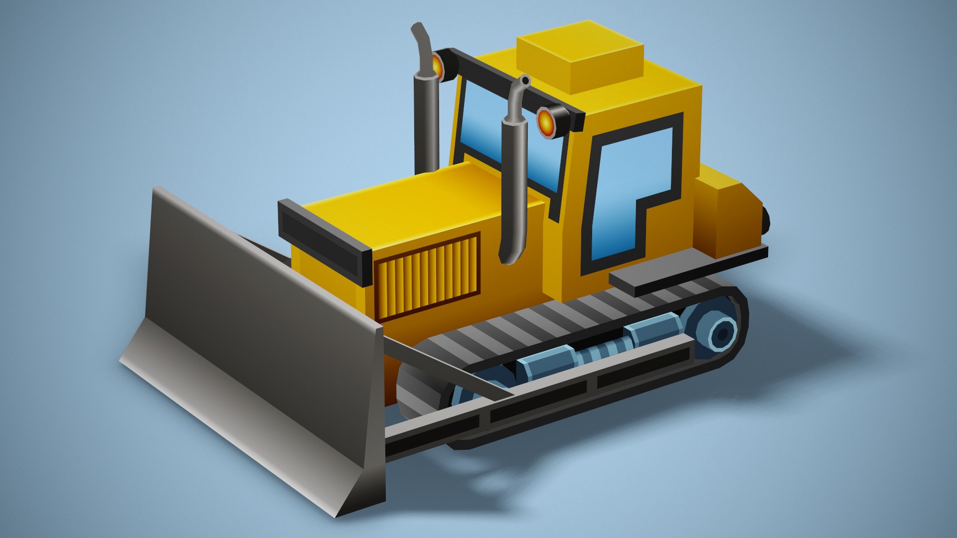 Stylized Bulldozer - Low Poly Game Ready 3D Model - TurboSquid 1985685