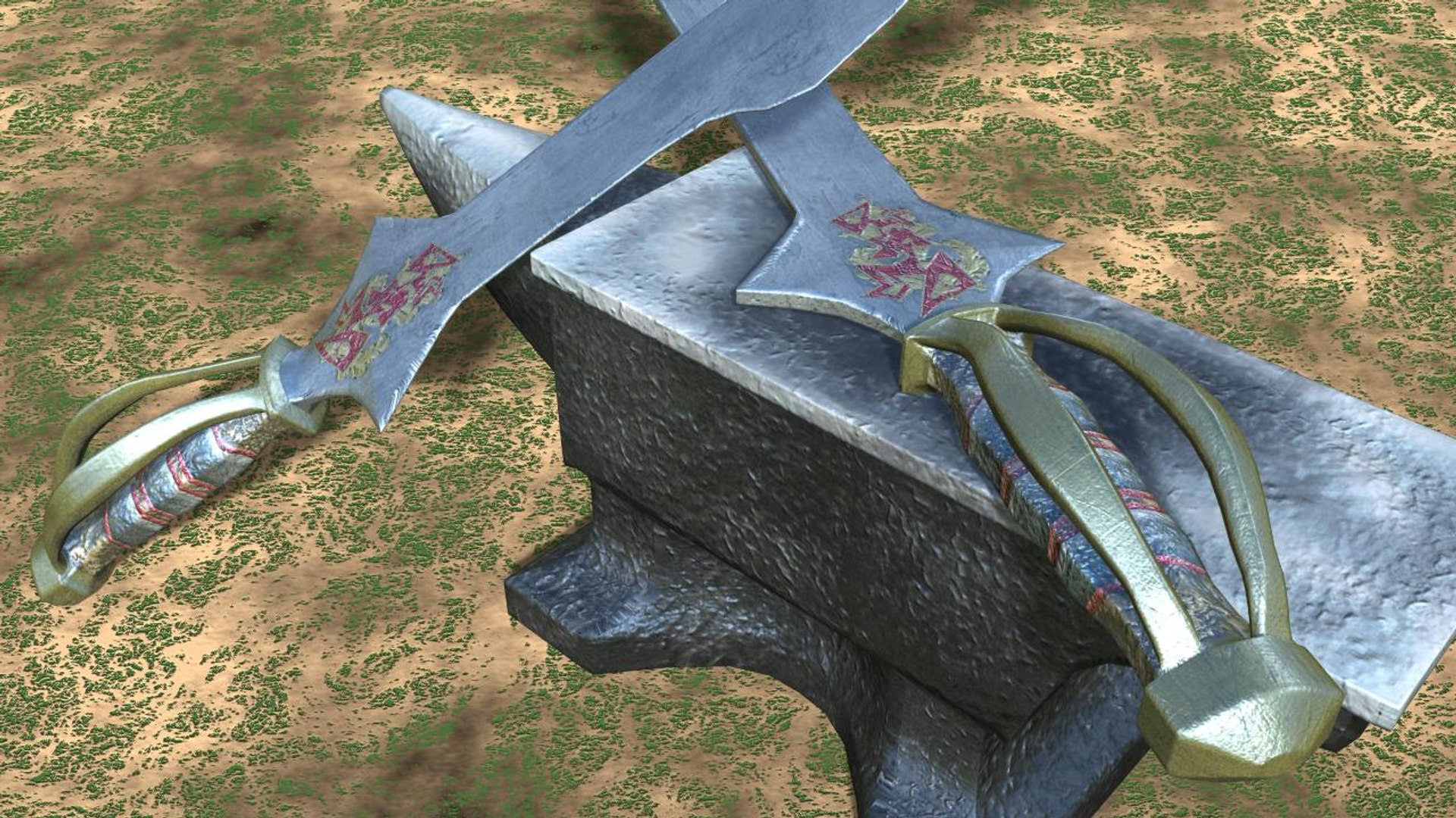 3d Sword Anvil Model