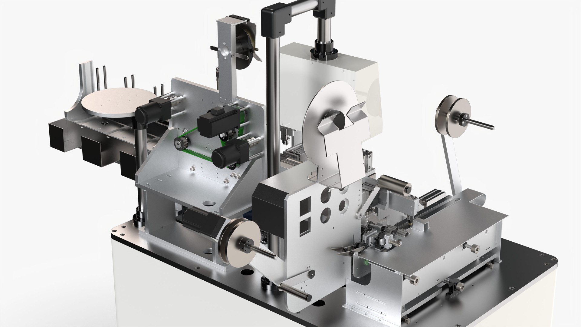 Automatic Connector Indexing Disc Adhesive Paper Packaging Machine 3D ...