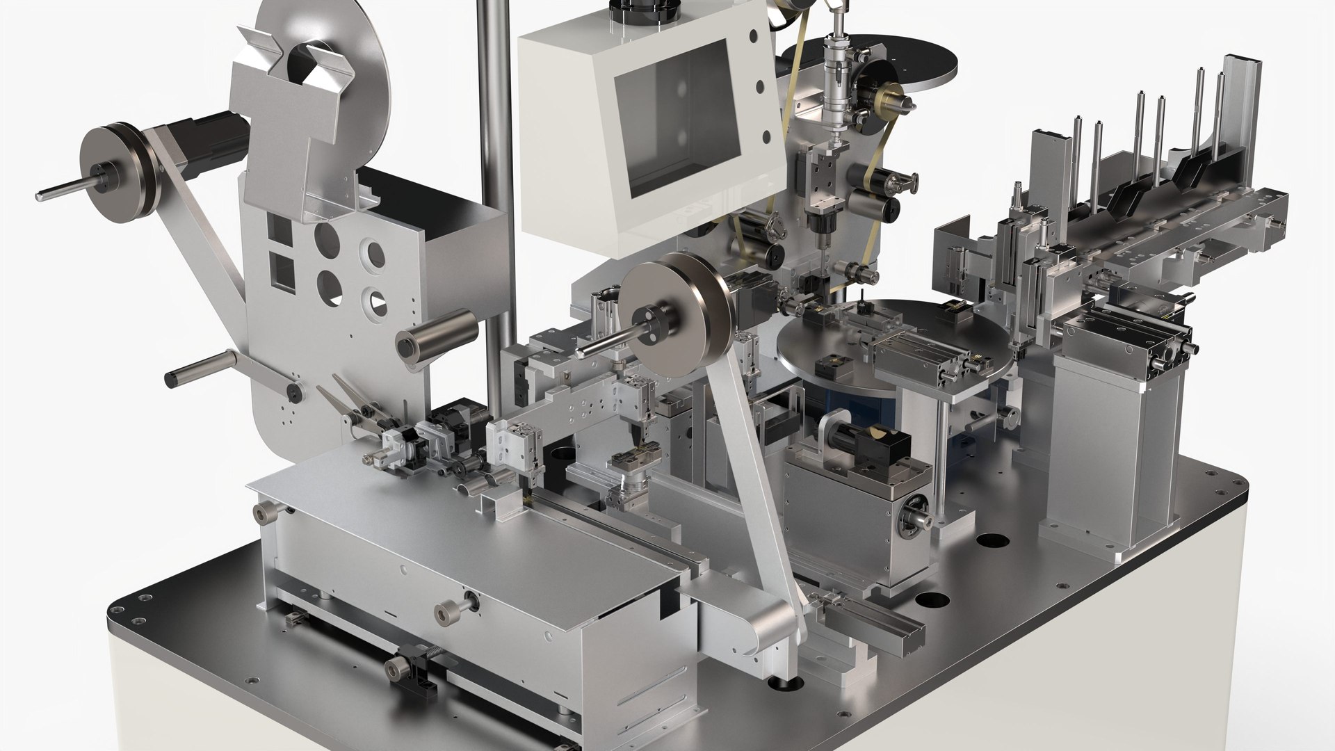 Automatic Connector Indexing Disc Adhesive Paper Packaging Machine 3D ...