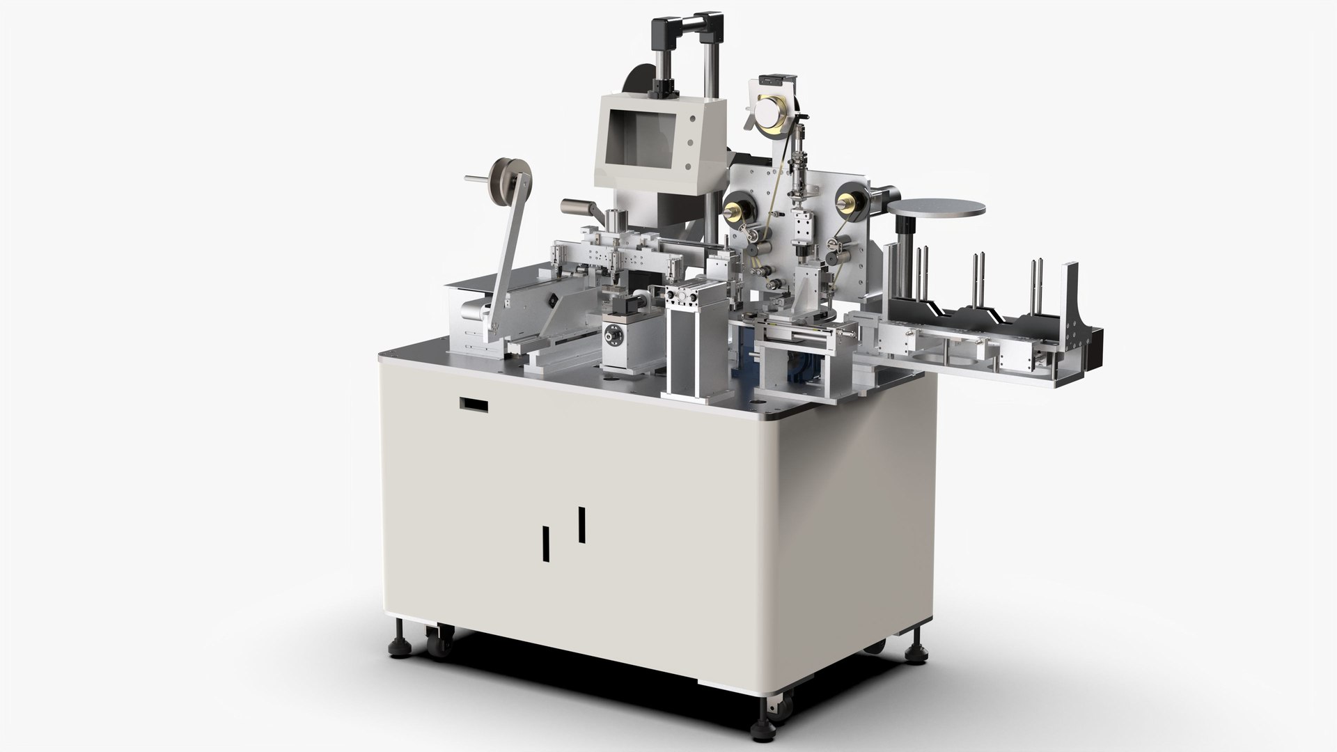 Automatic Connector Indexing Disc Adhesive Paper Packaging Machine 3D ...